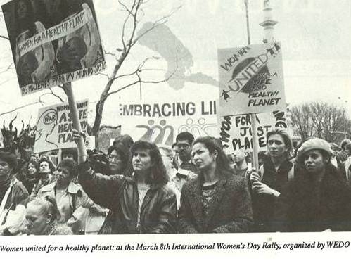 Women on the forefront at the Earth Summit ’92 in Rio. - WEDO