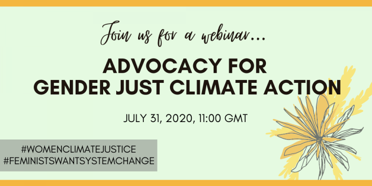 Webinar Advocacy For Gender Just Climate Action Wedo
