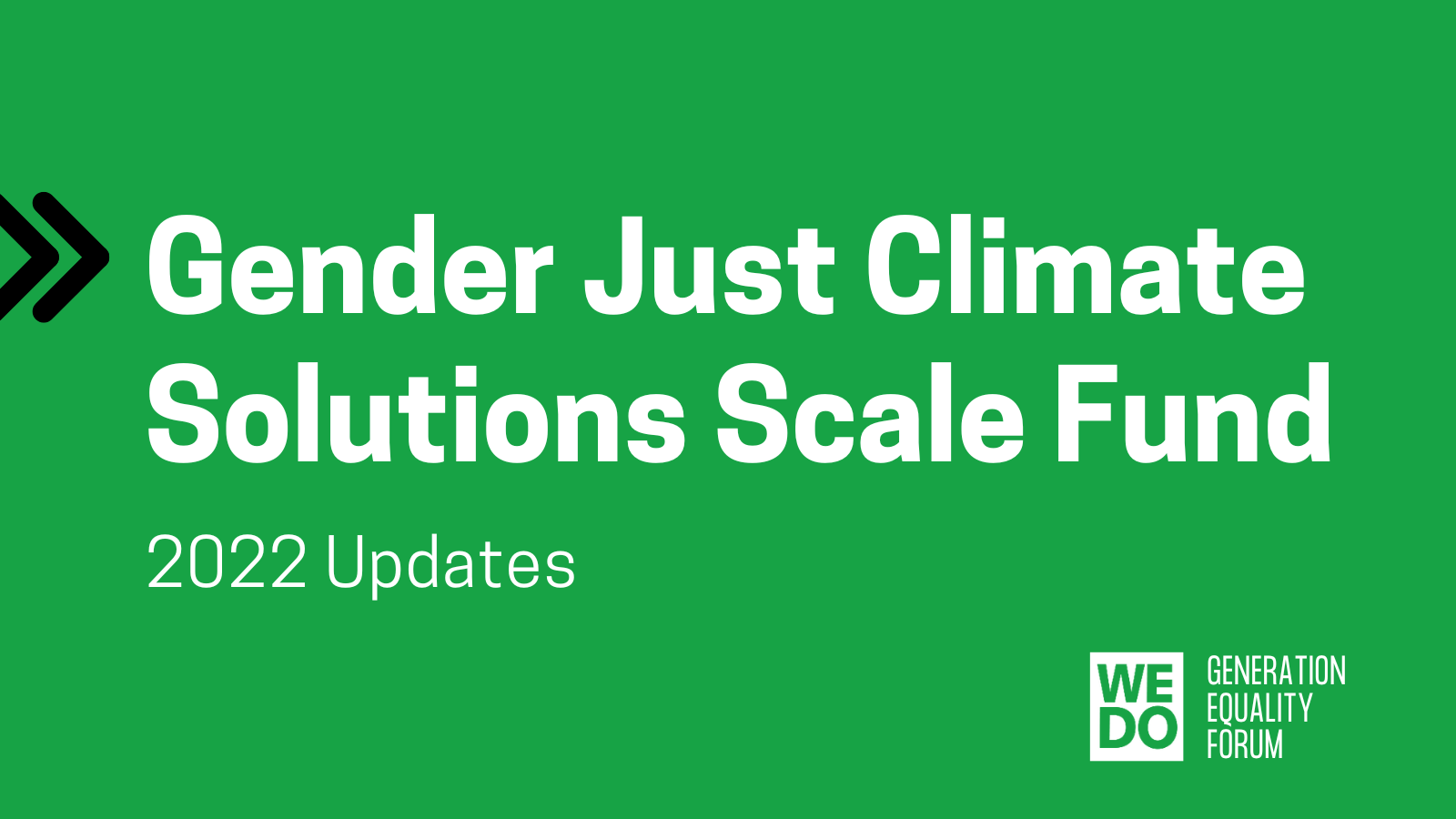 Updates from the Gender Just Climate Solutions Scale Fund - WEDO